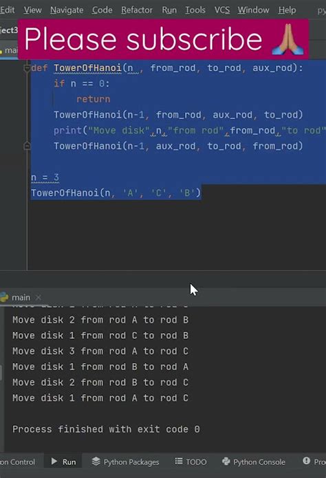The Tower Of Hanoi Using Python Youtube