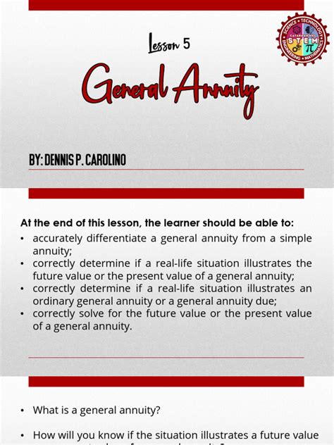 General Mathematics Shs Q2 Lesson 5 General Annuity 1 Pdf Present Value Interest