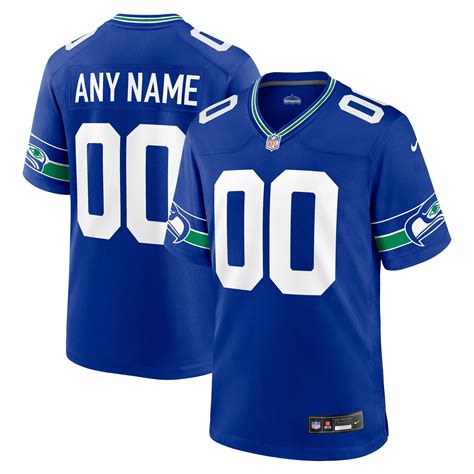 Seattle Seahawks Nike Throwback Custom Jersey Royal Kelvinmart