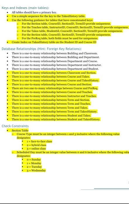 Solved Keys And Indexes Main Tables All Tables Should