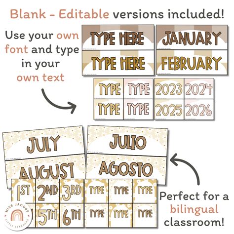 Flip Calendar Daisy Gingham Neutrals Decor