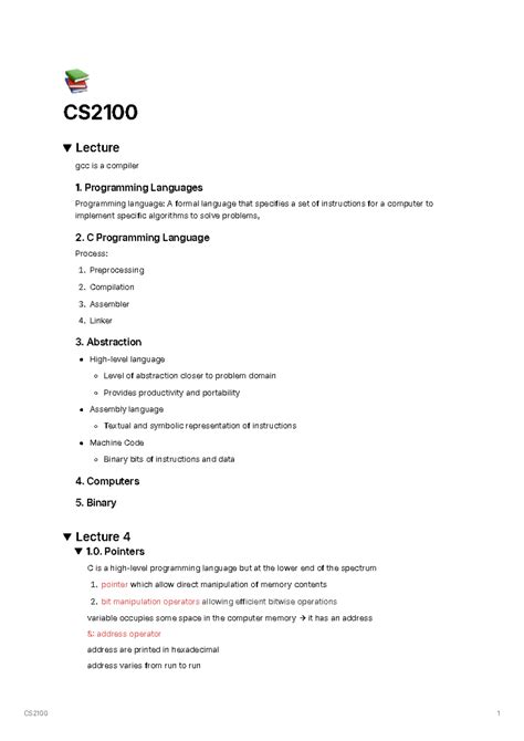 CS2100 MIdterms CS Lecture Gcc Is A Compiler 1 Programming Languages Programming Language
