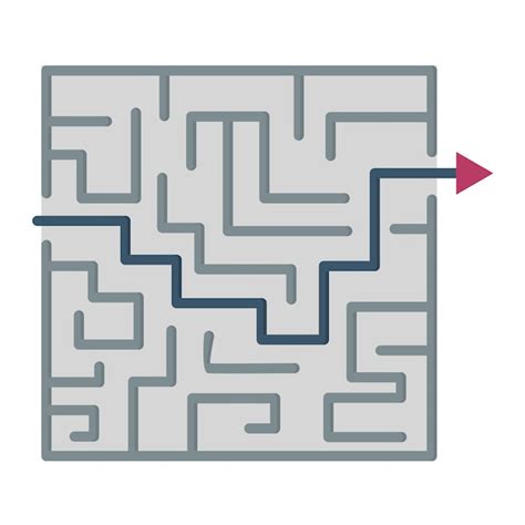 premium vector maze solution flat illustration