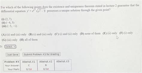 Solved For Which Of The Following Points Does The Existence