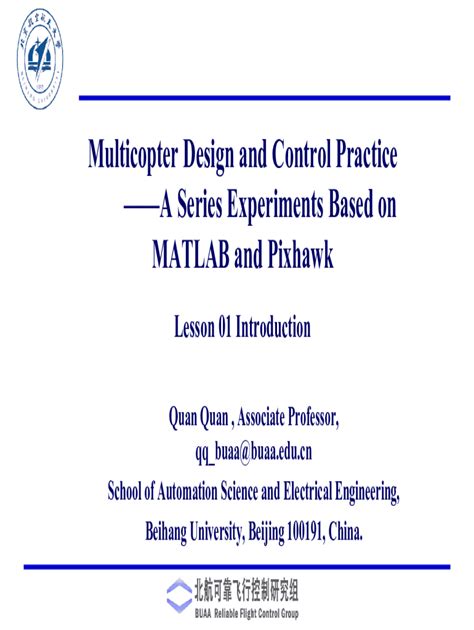 Introduction To Multicopter Design And Control Pdf Fill Online