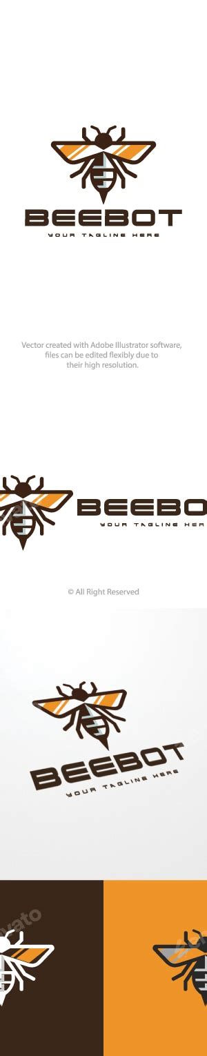 Bee Bot Logo Logo Templates Graphicriver
