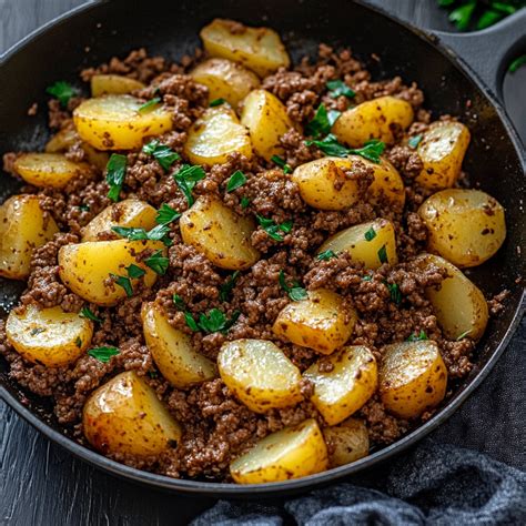 Ground Beef And Potatoes Skillet Recipe Quick And Easy