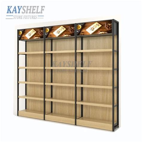 Single Side Grocery Store Wall Shelf Shop Retail Display Stand Racks