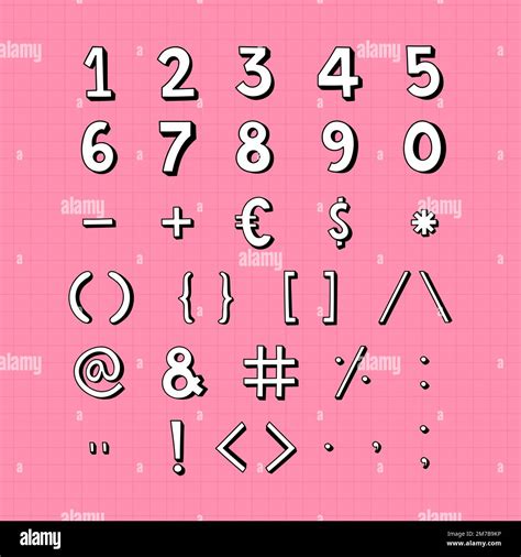 Styled Numbers And Symbol Set Vector Stock Vector Image And Art Alamy