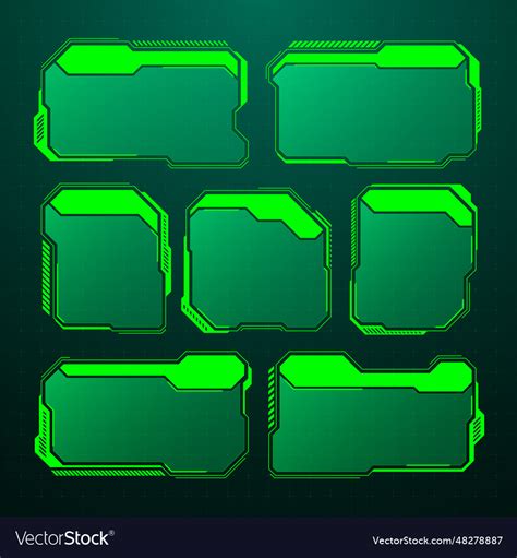 Green Futuristic Hud Ui Elements Sci Fi User Vector Image