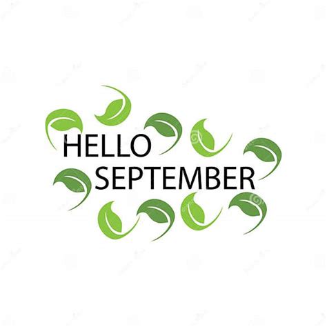 Hello September Logo Vector Illustration Design Template Stock