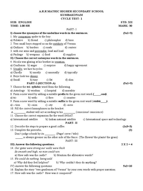 12 Cycle Test Eng Pdf Linguistics