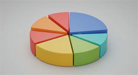 A 3d Pie Chart Consisting Of Six Colorful Equal Segments The Segments