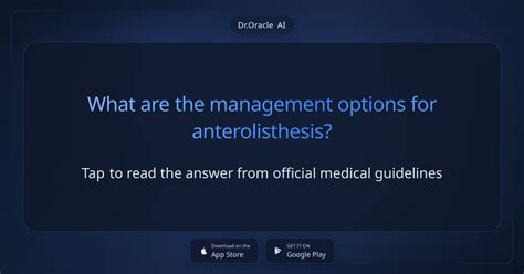 What Are The Management Options For Anterolisthesis