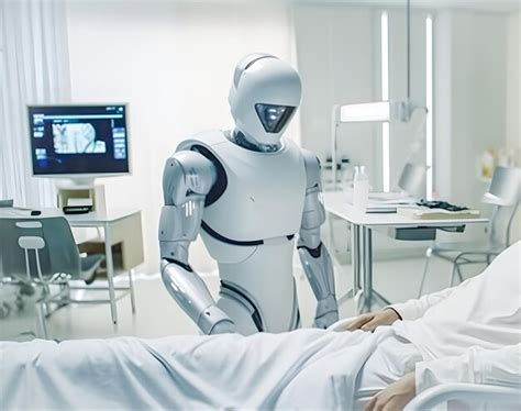 Premium Photo Robot Assistant Taking Care Of A Patient In The