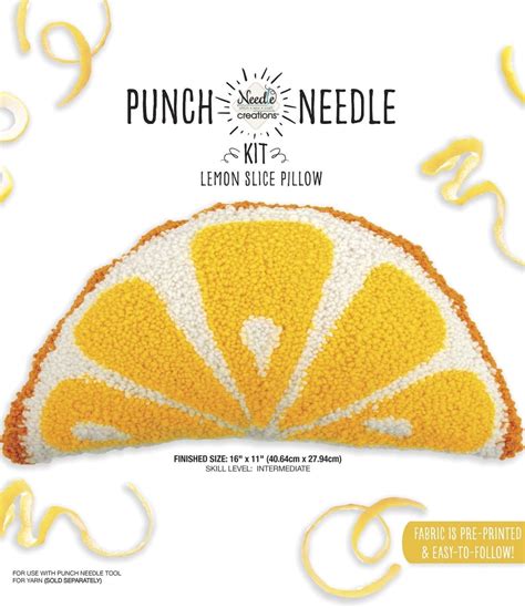 Punch Needle Kit Lemon Slice Pillow
