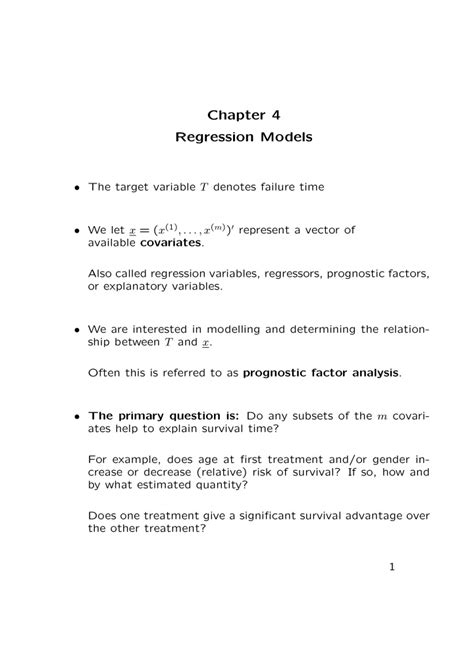 Pdf Chapter 4 Regression Models The Target Variable T Denotes