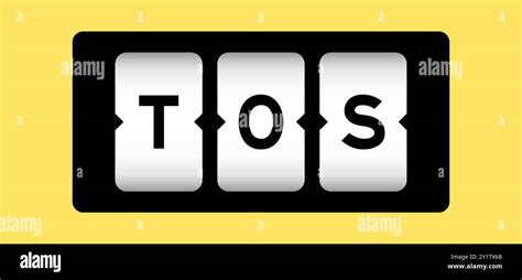 Black Color In Word Tos Abbreviation Of Terms Of Service On Slot Banner With Yellow Color