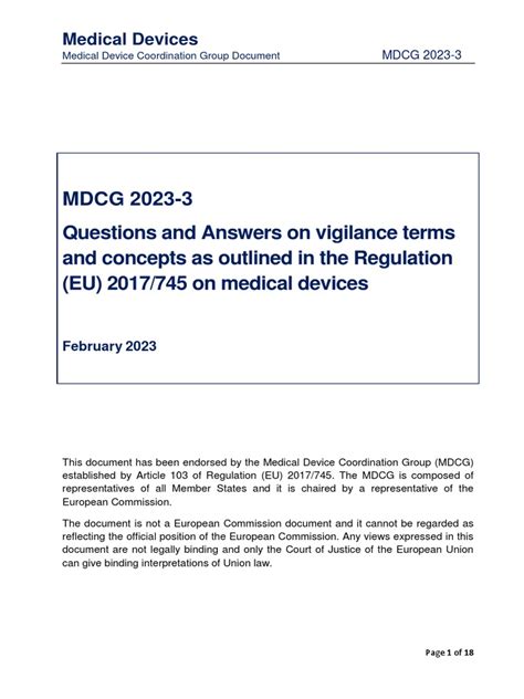 mdcg 2023 3 en 0 pdf medical device adverse effect