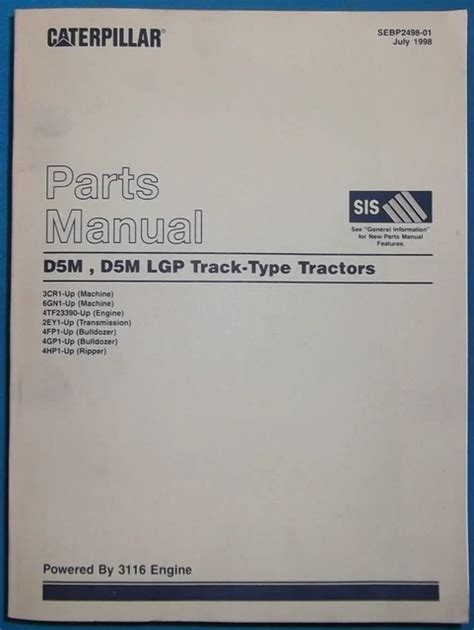 Cat Caterpillar D5m Lgp Robot Dindexation Tracteur Dozer Pièces Manuel
