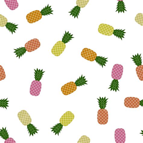 Pineapple Random Patter Tropical Fruit Texture Style Vector Exotic Vector Style Vector Exotic
