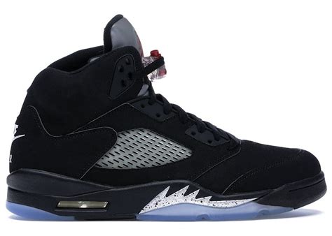 Jordan Mens 5 Retro Black Metallic 2016 Basketball Shoes From