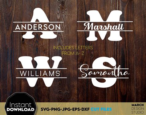 Split Monogram Bundle Svg Split Monogram Svg Split Monogram Letters Svg Split Alphabet Svg Split