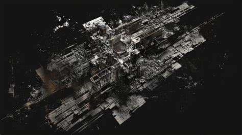 Abstract Technology Circuit Board Design With Black And Orange Elements Aig53f Stock Image