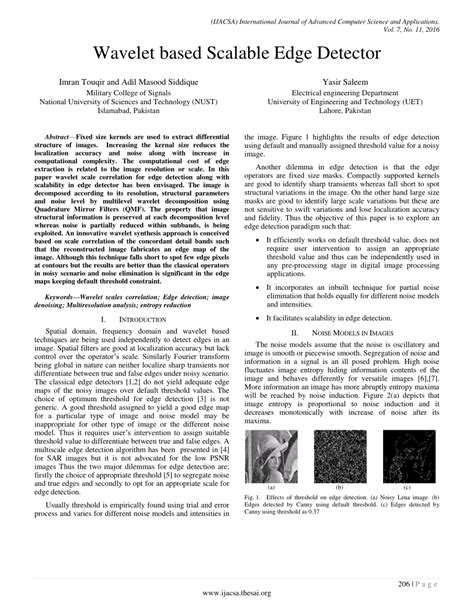 Pdf Wavelet Based Scalable Edge Detector