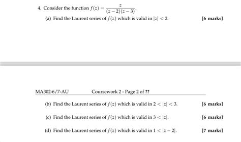 solved consider the function f z z z 2 z 3 a ﻿find the