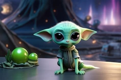 Premium Ai Image 3d Cartoon Cute Adorable Alien In A Cinematic Adventure
