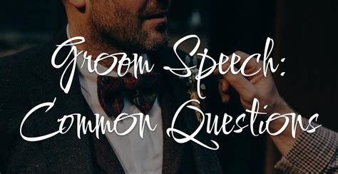 How To Write A Groom Speech