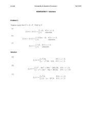 EE 605 HW 9 Solutions Fall 2019 Pdf EE 605 Probability Random Processes I HOMEWORK 9