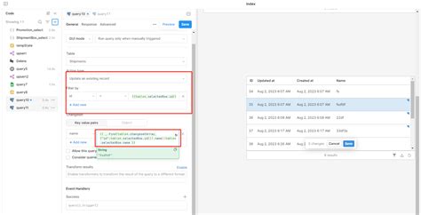 updating single row via table widget 💬 queries and resources retool