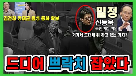 김건희 명태균 황금폰에서 음성녹음 증거 확보 국힘 신동욱 계엄 그날 긴박한 밤에 네가 왜 거기에서 도대체 무슨 짓 하는거야 밀정 쁘락치 확실한 내란공범 입증 추경호