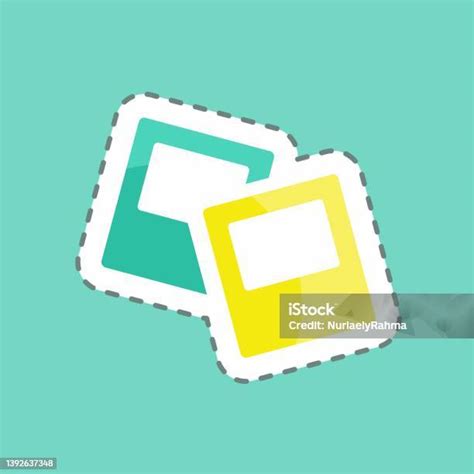 스티커 라인 컷 포트폴리오 관리 It 서비스 기호에 적합합니다 편집 가능한 간단한 디자인 디자인 템플릿 벡터 간단한 기호 그림 가상현실에 대한 스톡 벡터 아트 및 기타