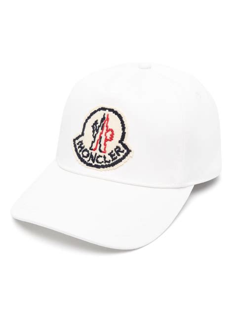 Moncler Logo Appliqué Cotton Cap White Farfetch
