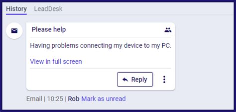 unread messages leaddesk support