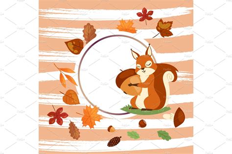 Squirrel Hugging Acorn And Standing Masterbundles