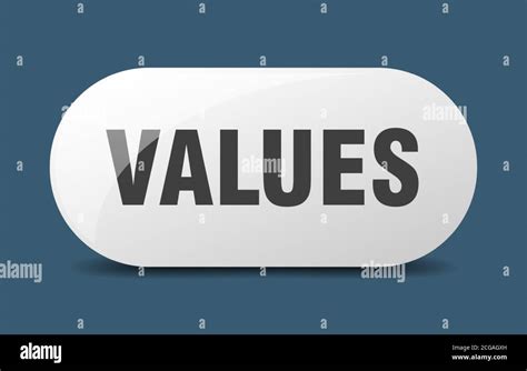Values Button Rounded Glass Sign Sticker Banner Stock Vector Image