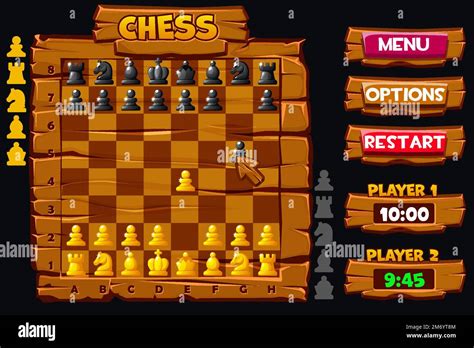chess game ui interface and button set stock vector image and art alamy