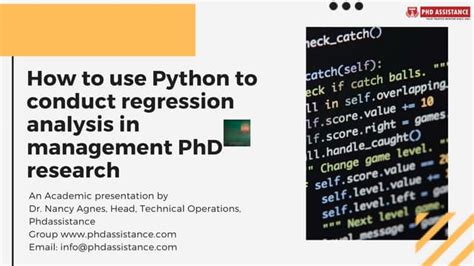 How To Use Python To Conduct Regression Analysis In Management Phd