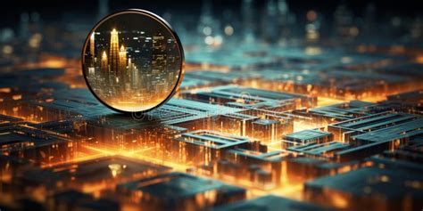 Data Visualization Close Up Technology Digitalization Optimization Of High Tech Electronics