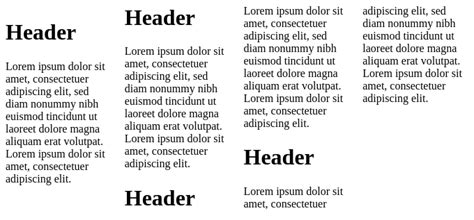 Css Handling Column Breaks In Multi Column Layout Stack Overflow