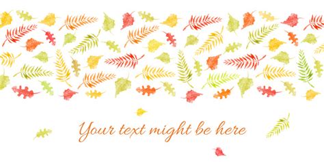 Autumn Leafs Horizontal Background In Watercolor Stock Illustration