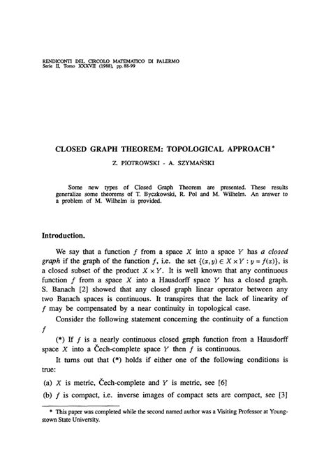 pdf closed graph theorem topological approach