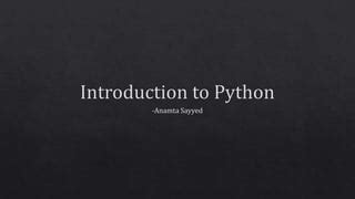 Python Introduction PPTX
