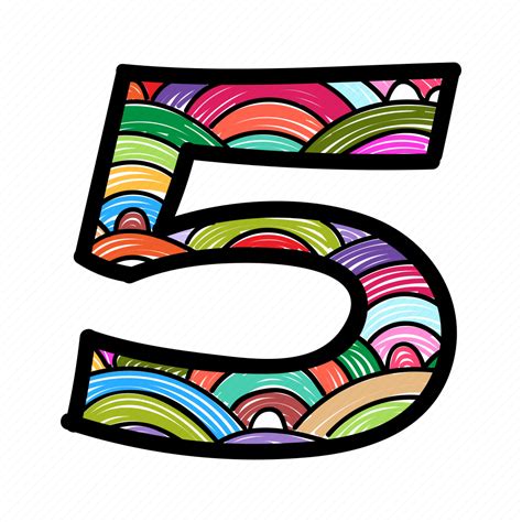 Counting Five Number Numeric Numerical Digit Icon Download On
