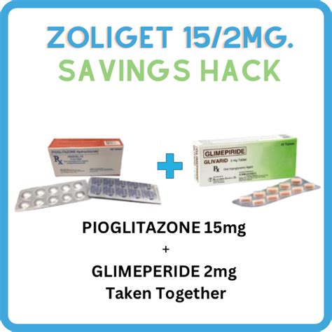 Zoliget Pioglitazone Glimeperide 15mg2mg Tablet X 1 Xalmeds