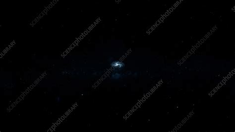 spiral galaxy animation stock video clip k014 0132 science photo library